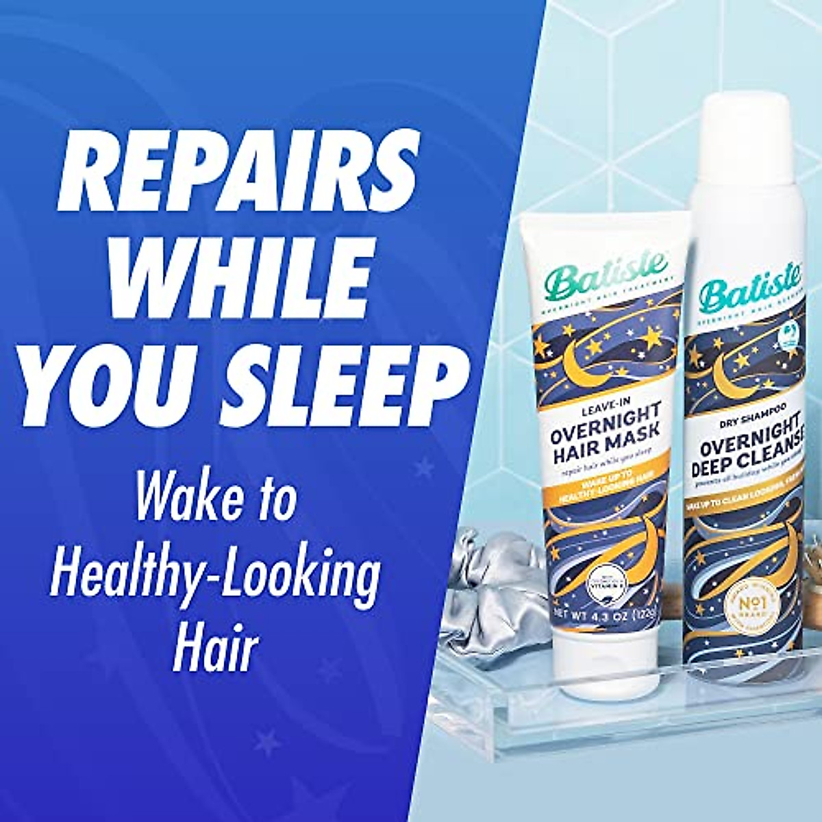 Batiste Overnight Deep Conditioning Leave-In Hair Mask, Repair Hair, Hair Conditioner Nourish Dry Hair Overnight, Infused with vitamin E for Enhancing Haircare, 4.3oz.