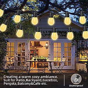 RTTY Outdoor String Lights 100ft Led with 32pcs S14 Plastic Bulbs,IP65 Weatherproof,Shatterproof String Lights for Outside,Yard,Patio