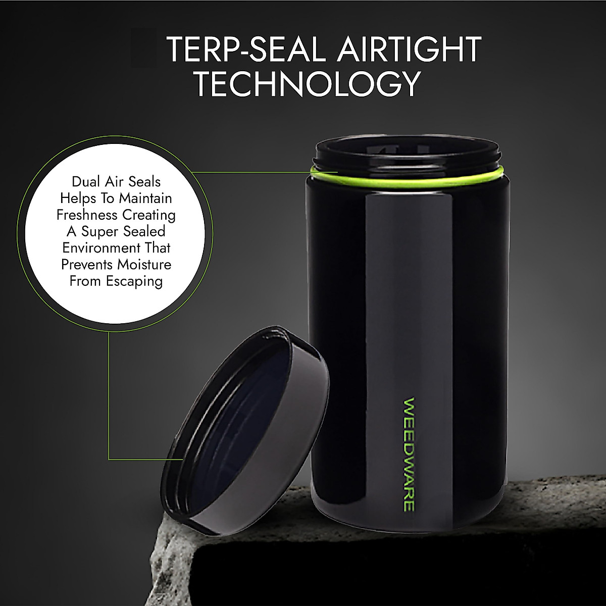 WEEDWARE Airtight 1oz Ultraviolet Glass 500ml Container Highest UV Protection Will Keep Your Spices Fresh For Months