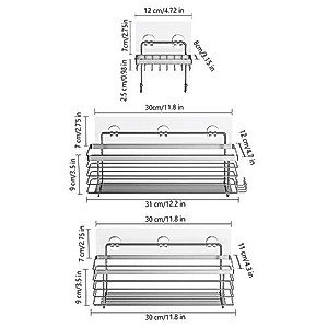 ODesign Shower Caddy Basket with Hooks Soap Dish Holder Shelf for Shampoo Conditioner Bathroom Storage Organizer SUS304 Stainless Steel Rustproof Adhesive No Drilling - 3 Pack