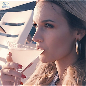 K BASIX Unbreakable Martini Glasses Set of 2 Reusable Plastic 10oz (300mL) Perfect for Cocktail Whiskey Margarita Glassware for Home Bar Martini Glass Birthday & Martini Set