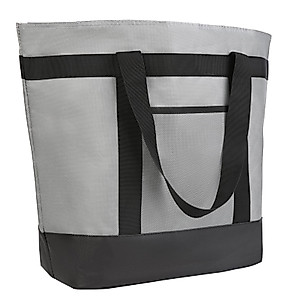 CIVJET Insulated Reusable Tote Bag for Grocery Shopping for Women/Men, Pizza/Food Delivery Bag to Keep Food Cold/Hot for Uber Eats/Doordash/Grubub, Cooler bags for Travel/Beach/Picnic, Grey