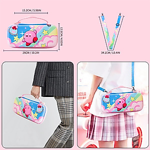 GLDRAM Switch Carrying Case for Nintendo Accessories, Portable Travel Case with Upgraded TPU Switch Protective Skin Cover, HD Screen Protector, Adjustable Shoulder Strap & Cute Thumb Grips