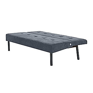 Panana Linen Upholstered Modern Convertible Folding Futon Sofa Bed with Metal Legs for Compact Living Space, Apartment, Dorm, Bonus Room, Gray