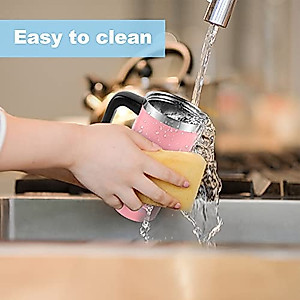 Zobadic 20 oz Travel Mug Stainless Steel Vacuum Insulated Coffee Mug with Handle (Orange)