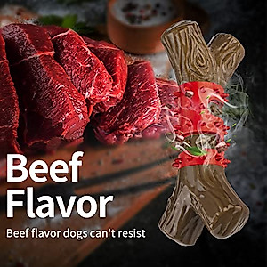 RANTOJOY Tough Dog Toys Aggressive Chew Toys for Large Dogs, Durable Dog Chew Toys for Medium Large Breed, Nylon Rubber Dog Teething Stick Toys Puppy Chewers Dogs Birthday Gift Nearly Indestructible