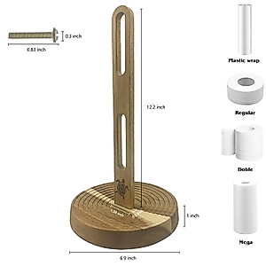 Moietin Paper Towel Holder &, Farmhouse Wooden Toilet Paper Holder Stand Fits Standard Jumbo Rolls, Dispenser for Kitchen Bathroom Organization Storage (Pomelo Color)