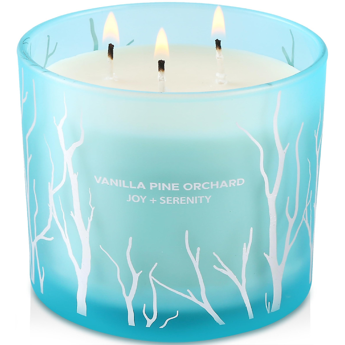 Vanilla Pine Apple Orchard Winter Candle - Natural Soy Pine Scented Candle 3 Wick - Christmas Fir Tree Holiday Scented Candle for Home 14.5 Oz - Large Relaxing Vanilla Candle Gift for Women & Men