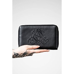 Killstar Spellcaster Embossed Pentagram Gothic Witchcraft Zip Wallet