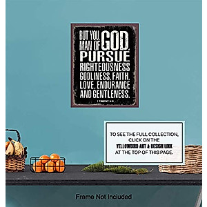 Christian Gifts for Men - Religious Gifts for Men - Catholic Gifts for Men - Religious Wall Decor - Masculine Christianity - God Wall Decor - 1&2 Timothy - Scripture Bible Verse Wall Art Decorations