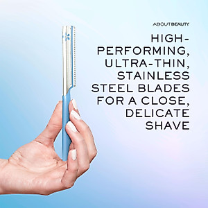 Kai About Face Pro-Premium Professional Facial Razors; 3 Beauty Groomers per Package; Stainless Steel Razors for Hair Removal and Dermaplaning from Face, Neck, & Hairline