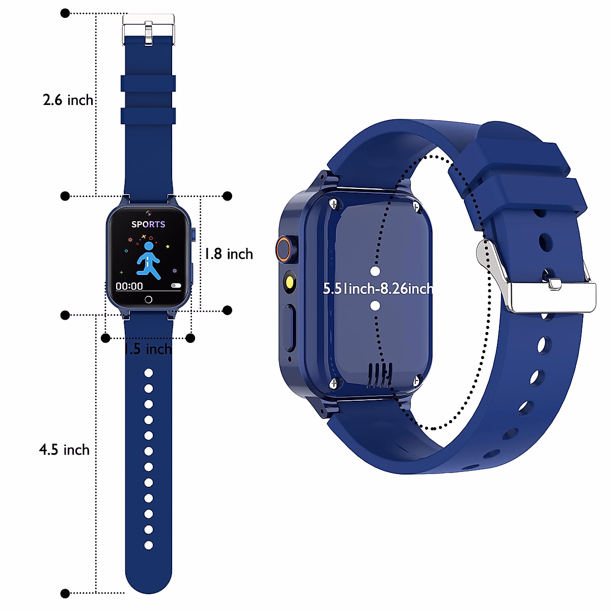 Luyiilo Smart Watch for Kids, with 26 Puzzle Games, Touch Screen, HD Camera, Alarm Clock, Toys for Ages 4-12 Years Old.Birthday Gift for Boys Girls (Blue)