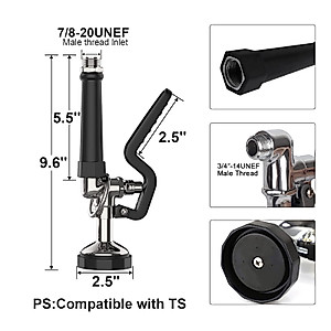 JZBRAIN Pre-Rinse Spray Valve Commercial Sink Sprayer 1.42 GPM High Pressure for Commercial Kitchen Faucet Replacement Head (Polished Chrome) - Black