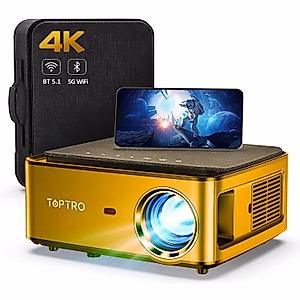 Mini Projector,TOPTRO 2022 Upgraded Projector with WiFi and Bluetooth,9500L Portable Projector,1080P Full HD Supported,Home Theater Movie Projector Compatible with iOS/Android/TV Stick/USB/PS5