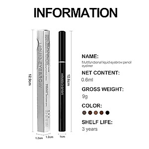 Easilydays Ultra-Fine Felt-Tip Liquid Eyeliner Pen, Waterproof 5 Colors Wild Water Eyebrow Pencil, Highly Pigmented Intense Color, Glides on Smoothly, Longlasting Smudge-Proof Women Eye Makeup (02)