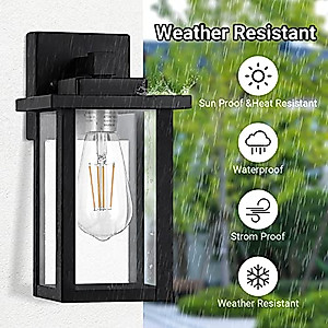 WIHTU Outdoor Porch Lights Fixtures Wall Mount, Dusk to Dawn Outdoor Lighting Fixtures for House, Sensor Exterior Wall Lights, Waterproof Sconce Outside Lamp, Anti Rust Wall Lantern for Garage