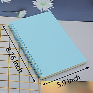 Yansanido Spiral Notebook, 4 Pcs 8.3 Inch x 5.9 Inch A5 Thick Plastic Hardcover 7mm College Ruled 4 Color 80 Sheets -160 Pages Journals for Study and Notes (4)