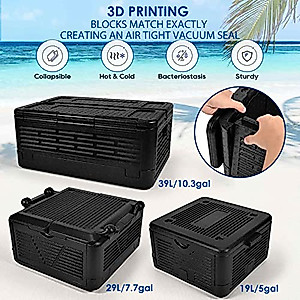 Camping Cooler, Collapsible 19L 30 Can Insulated Ice Chest, Portable Lightweight Hard Car Coolers, Large Waterproof Cooler Box Keep Cold and Warm for Camping, Hiking, Fishing, Beach-by BRILLIRARE