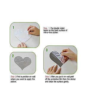 ufengke 15-Pcs 3D Silver Princess Crown Mirror Effect Wall Decals,Children's Room Nursery Removable Wall Stickers Murals