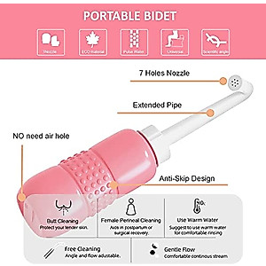 Handheld Portable Bidet 450ml,ToSSme Personal Bidet Handheld Sprayer,Pregnant Women Cleansing,Postpartum Clean,Travel Bidet with Dust Cap