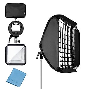 Godox 24x24inch 60x60cm Grid Strip Softbox with S2 S-Type Speedlite Bracket Bowens Mount for Godox V1 Series, AD200Pro, AD200, AD400Pro, V860II, TT350 Series Flash Speedlites