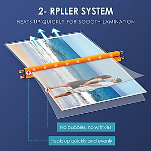 Laminator A3, Laminator Machine 13 Inches with 30pcs Laminating Sheets, 70s Quick Warm-up Cold and Thermal Laminator Kit Build in Paper Trimmer and Corner Rounder for Home School Office Use