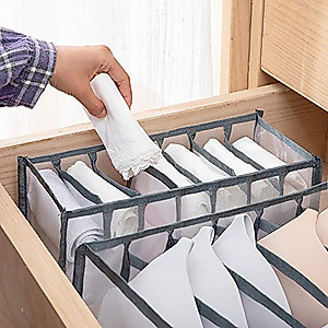 GUAGLL 3 Pack Foldable Underwear Drawer Organizer, Underwear Storage Divider Boxes For Bras, Socks, Underwear, Ties