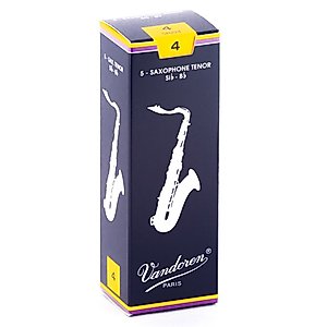 Vandoren SR224 Tenor Sax Traditional Reeds Strength 4; Box of 5