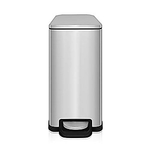 Innovaze 2.6 Gal./10 Liter Slim Stainless Steel Step-on Trash Can for Bathroom and Office