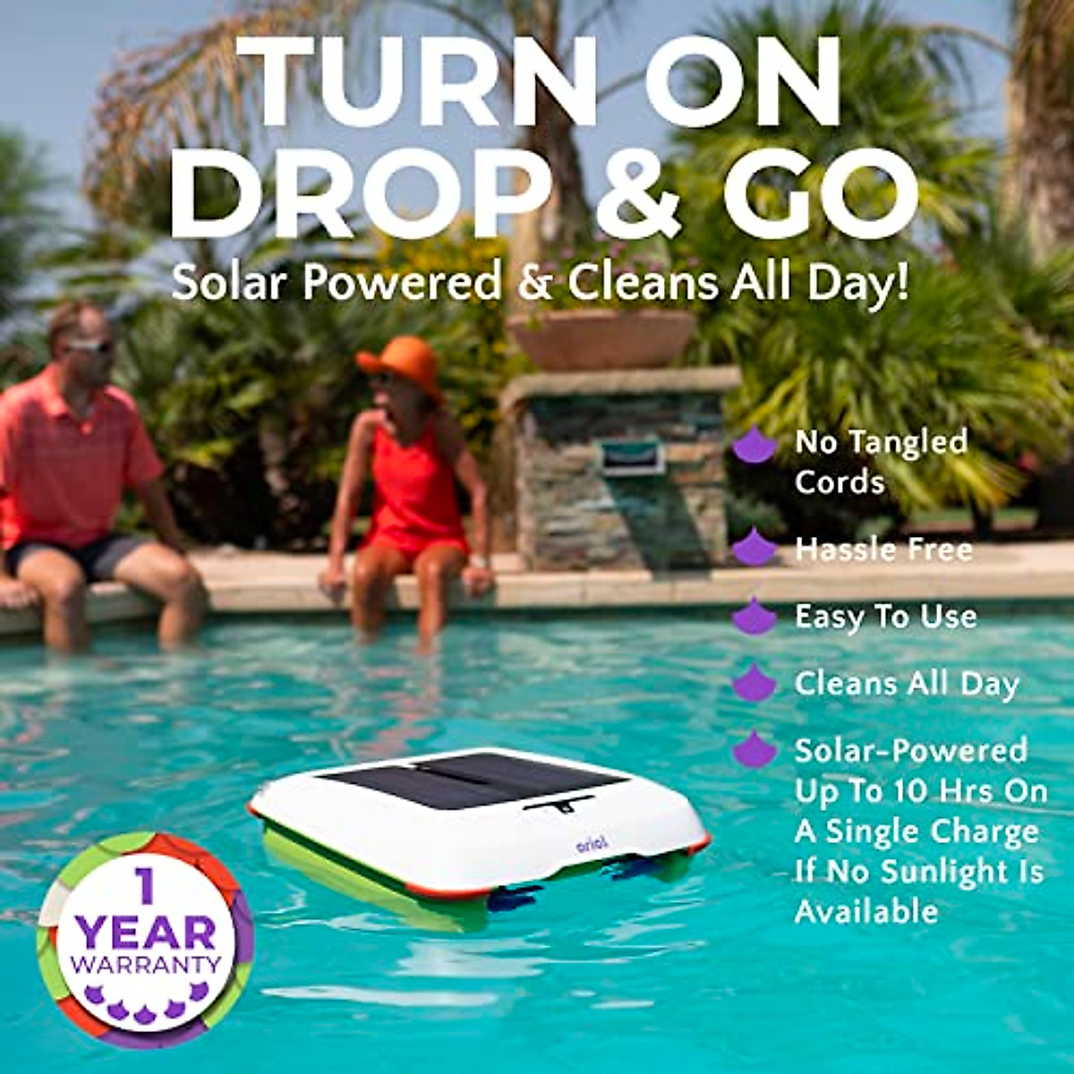 Ariel Solar Breeze Robot Pool Cleaner - Smart & Solar Powered
