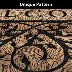 MTOUOCK Durable Welcome Door Mats, 24"x36" Heavy-Duty Large Welcome Mat for Front Door with Non-Slip Rubber Backing, Door Mats for Outside Entry High Traffic Area（Leaves）