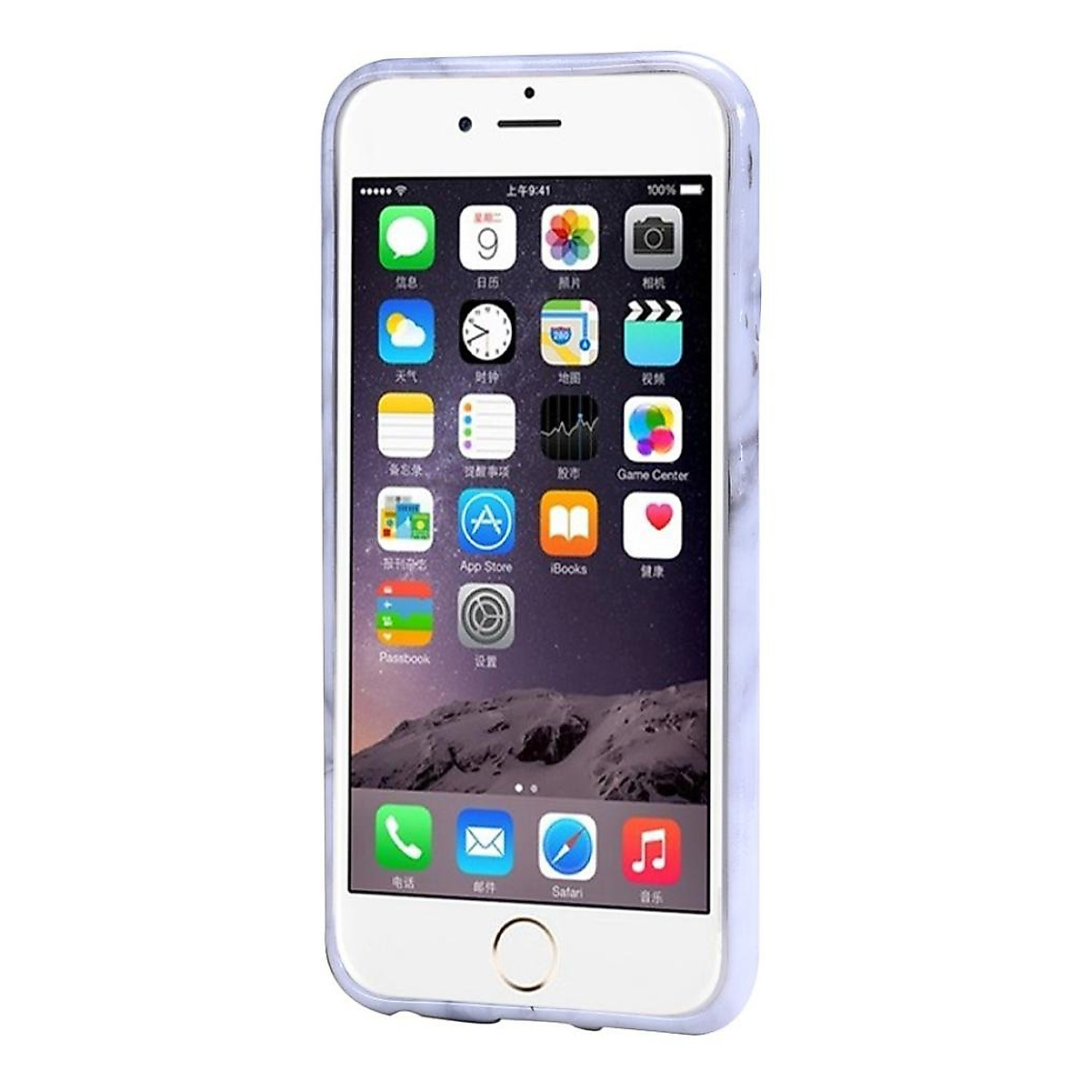 Landfox 6S Case,iPhone 6S Case, 2016 Marble Texture Print Cover Case Skin for iPhone 6S 4.7 Inch (White)