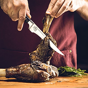 SARUMA 4 PIECE CARVING KNIFE SET FOR MEAT 12 INCH CARVING KNIFE with 6.5 inch Boning Knife and Carving Fork, Turkey Carving Knife, Brisket Knife, Ham Knife