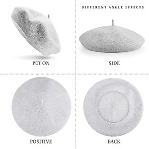 QUACOWW 4 Pieces 4 Colors Beret Hat French Style Elegant Trend Beanie Hats for Women and Girls