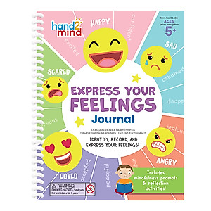 hand2mind Express Your Feelings Journal, Emotions Journal for Kids with Feelings Wheel, Social Emotional Books for Kids, Growth Mindset for Kids, Mindfulness for Kids, Calm Down Corner Supplies