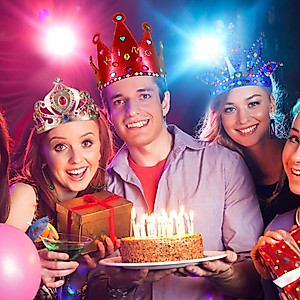 Honoson 24 Pieces Make Your Own Crowns Set Princess Party Favors DIY Tiaras Crown with Crystal Diamond Sticker for Kids Princess Party Supplies