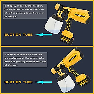 IRONFIST Cordless Paint Sprayer, for DEWALT 20V Battery Brushless HVLP Electric Paint Gun with 1000ML Container, 3 Patterns, 4 Size Nozzles (Battery NOT Included) Yellow
