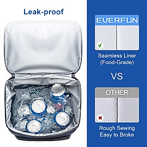 EVERFUN Cooler Backpack Insulated Leakproof 30 Cans, Cooler Bag with 2 Insulated Compartments Waterproof, Lightweight Hiking Beach Lunch Travel Camping Cooler for Men and Women
