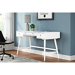 Signature Design by Ashley Thadamere Contemporary 54" Home Office Desk with 3 Drawers, White
