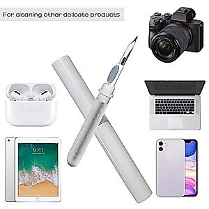 2 PCS Bluetooth Earbuds Cleaning Pen for Airpods - 3 in 1 Wireless Headphones Cleaning Kit Portable Earphone Brush Multifunctional Cleaner Kits for Earphones Charging Ports Mobile Phone, White