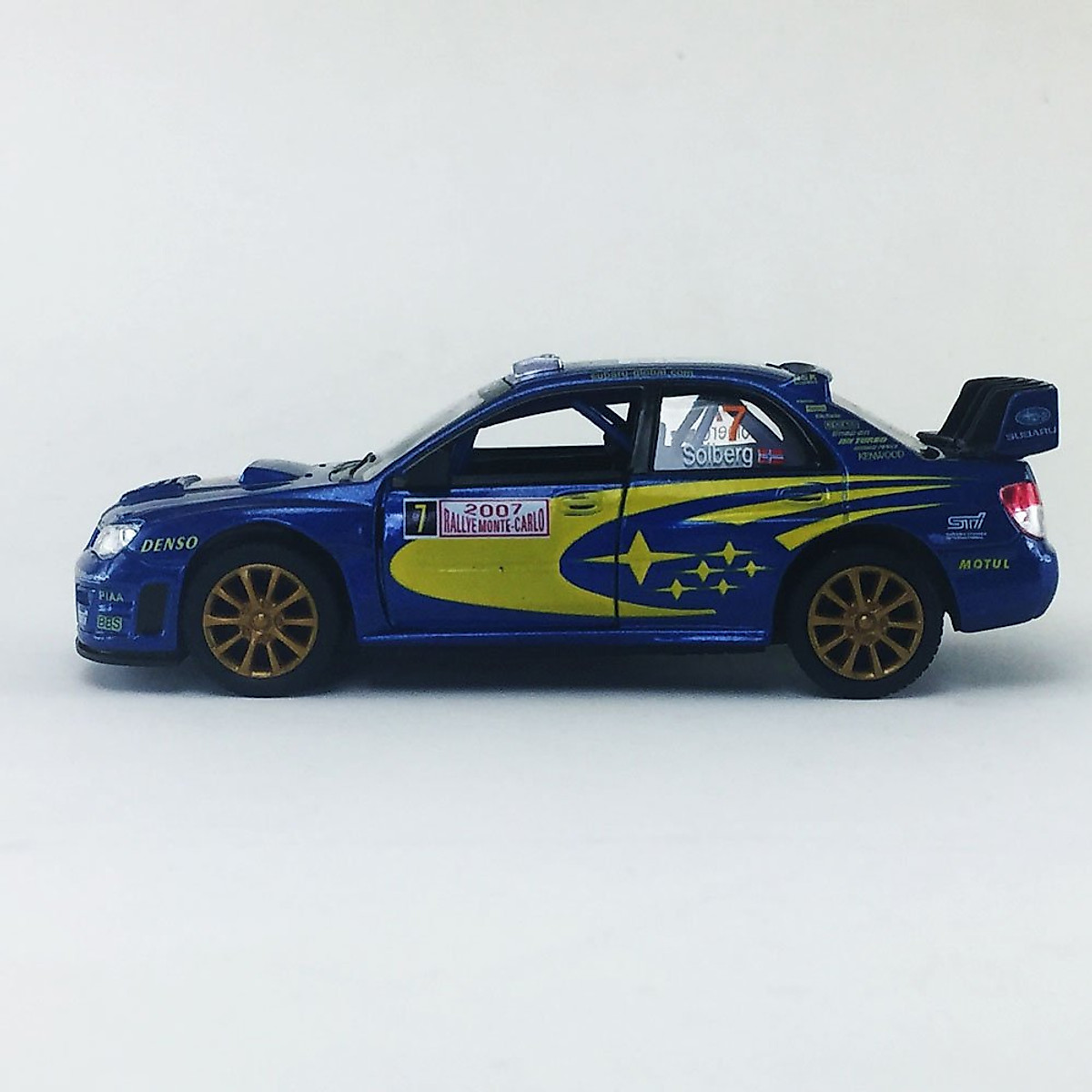 Kinsmart 2007 Subaru Impreza WRC #7, Blue Color 1:36 DieCast Model Toy Car Collection Collectible