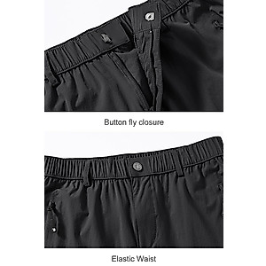 Gopune Women's Hiking Pants Lightweight Quick Dry Water Resistant Elastic Waist Workout Travel Athletic Joggers (Black,S)