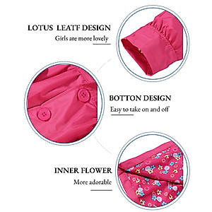 Arshiner Girl Kid Flower Waterproof Hooded Coat Jacket Outwear Raincoat