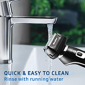 Mueller Razor for Men, 5-Element Cutting System, Wet/Dry, Rechargeable, Precision Trimmer, LED, 40,000 Cross-Cutting Actions/Min For Closest Shave