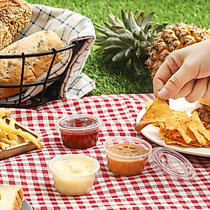 [260 Sets - 2 oz ] Jello Shot Cups, Small Plastic Containers with Lids, Airtight and Stackable Portion Cups, Salad Dressing Container, Dipping Sauce Cups, Condiment Cups for Lunch, Party, Trips