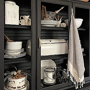 BAROOGA Turkish Hand Towel (Set of 2) for Kitchen and Bathroom | Diamond Weave, 100% Cotton, 18 X 38 inches | Prewashed Peshtemal Towel for Face, Hand, Hair, Yoga, Dishcloth, Tea Towel