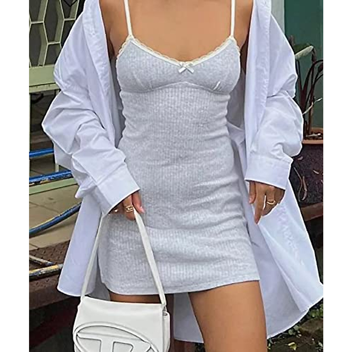 Women Y2k Floral Spaghetti Strap Short Dress Low Cut Bodycon Mini Dress Sleeveless Cami Dress Summer Streetwear G-Blue