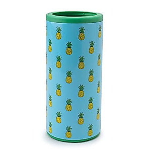 Tropical Drinkware -1 Slim Can Coozie - Insulated Slim Can Cooler for Tall Skinny Beer Cans - 12oz Truly Hard Seltzer Coozie Insulator - Metal White Claw Can Coozie