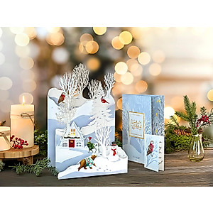 Freshcut Paper 2025 Advent Calendar, Woodland Wonderland, Pop Up 3D Greeting Cards, Paper Advent Calendar, Christmas Gifts, Holiday Cards with Blank Notecard & Envelope