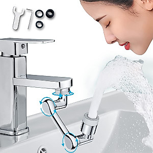 1080 Degree Swivel Faucet Extender, Universal Splash Filter Faucet Aerator, 1080 Swivel Faucet Aerator, Faucet Extender for Toddlers, Big Angle Rotating Faucet Extender for Bathroom Kitchen Sink